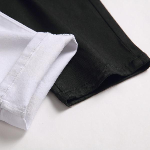 Buy New Fashion Mens Ripped Jeans Motorcycle Denim Pants Stitching Two ...