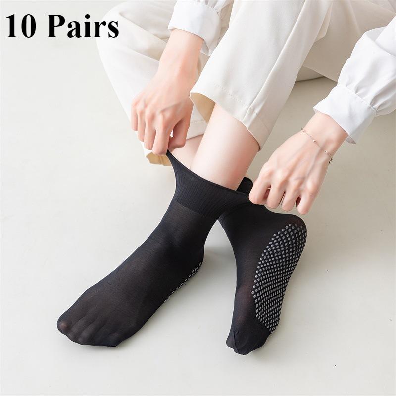 Cheap 10 Pairs Cotton Bottom Velvet Women's Short Stockings Middle Tube ...