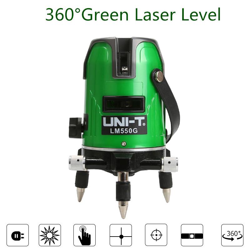 Buy 5 Lines 3 Points Green Laser Level 360° Self-Leveling Cross ...