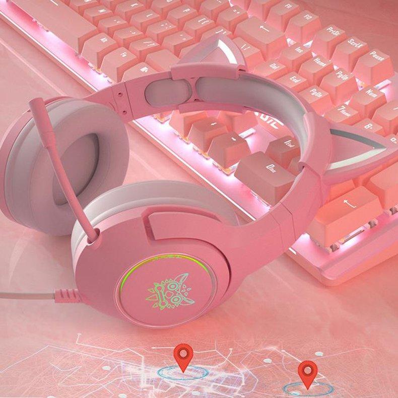 Buy K9 Wired Gaming Headset Head-mounted Games Cute Girls Wired ...
