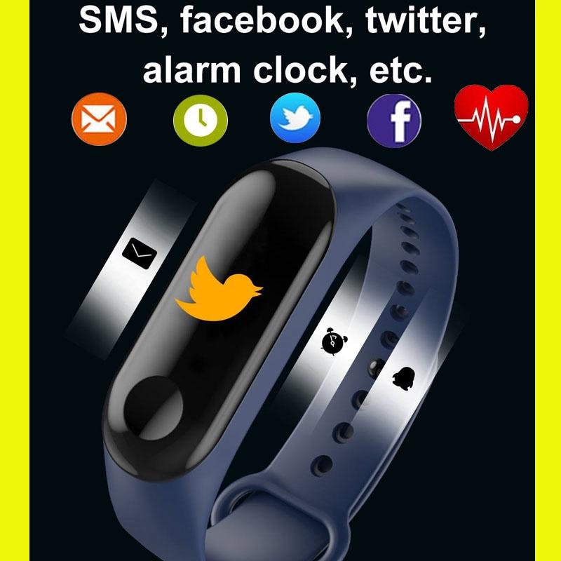 Waterproof Color Screen M3 Smart Watch Bracelet Heart Fitness Tracker ...