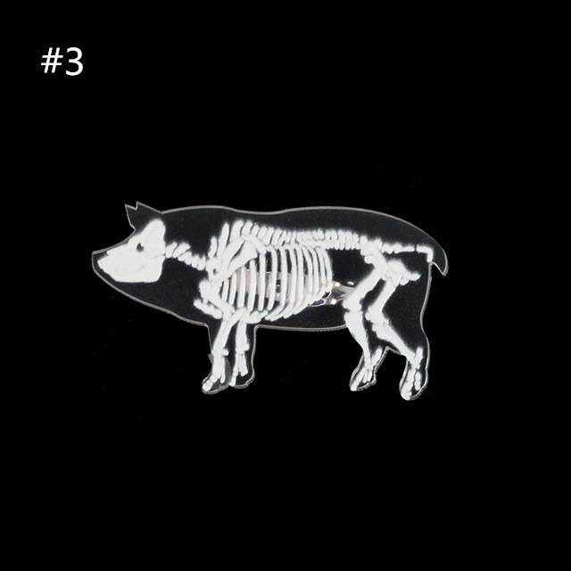 Cumpără Rășină transparentă schelet de animale Pins Broșă Mouse Iepure ...