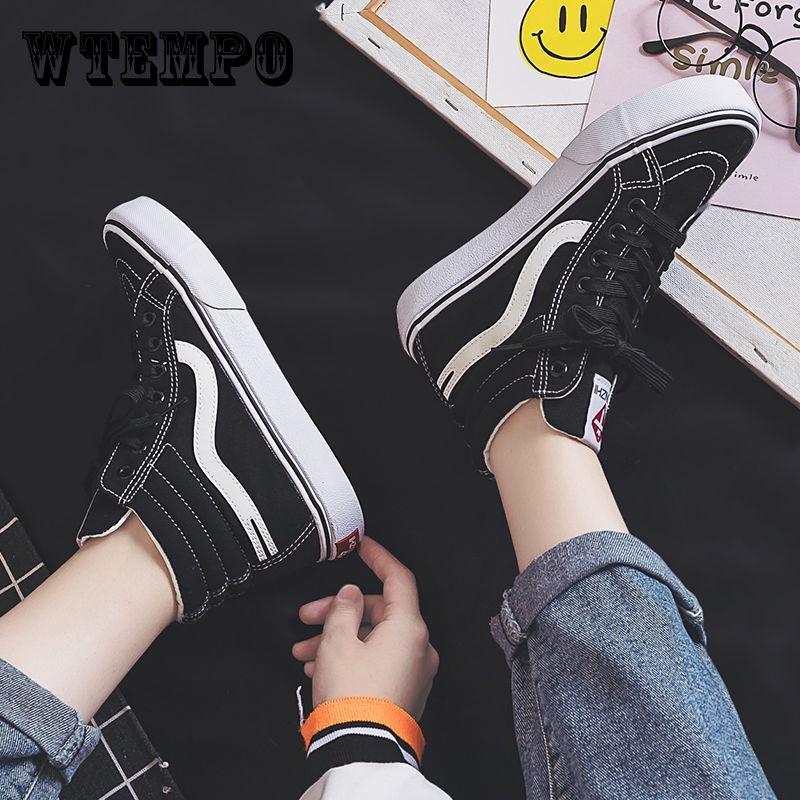 Buy High-top Canvas Tide Shoes Korean Trend Black Men's Shoes Wild ...