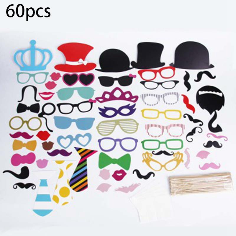 60pcs/set Photo Props Birthday Party Creative Red Lips Wedding Party ...