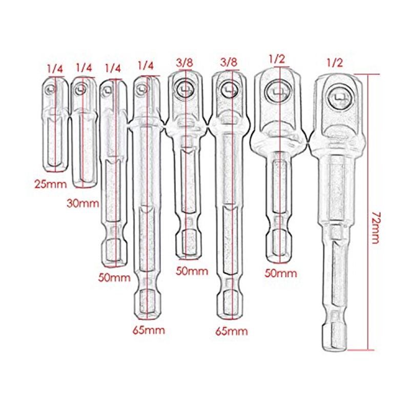 8pcs Hex Shank Drive Rod Connector Electric Screwdriver Adapter ...