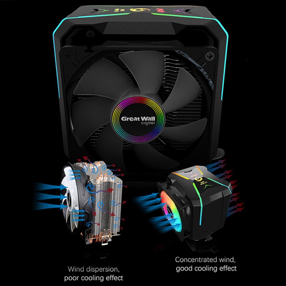 Buy Great Wall G400OE CPU Cooler RGB 90mm 4 Heat Pipes Dual Fan ...