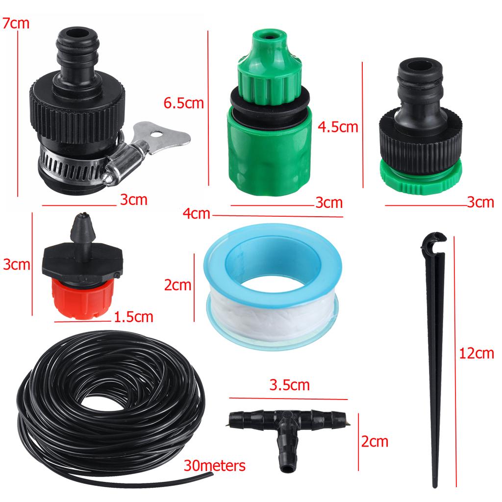 Buy 30M Irrigation Watering System DIY Micro Drip Plant Garden Flower ...