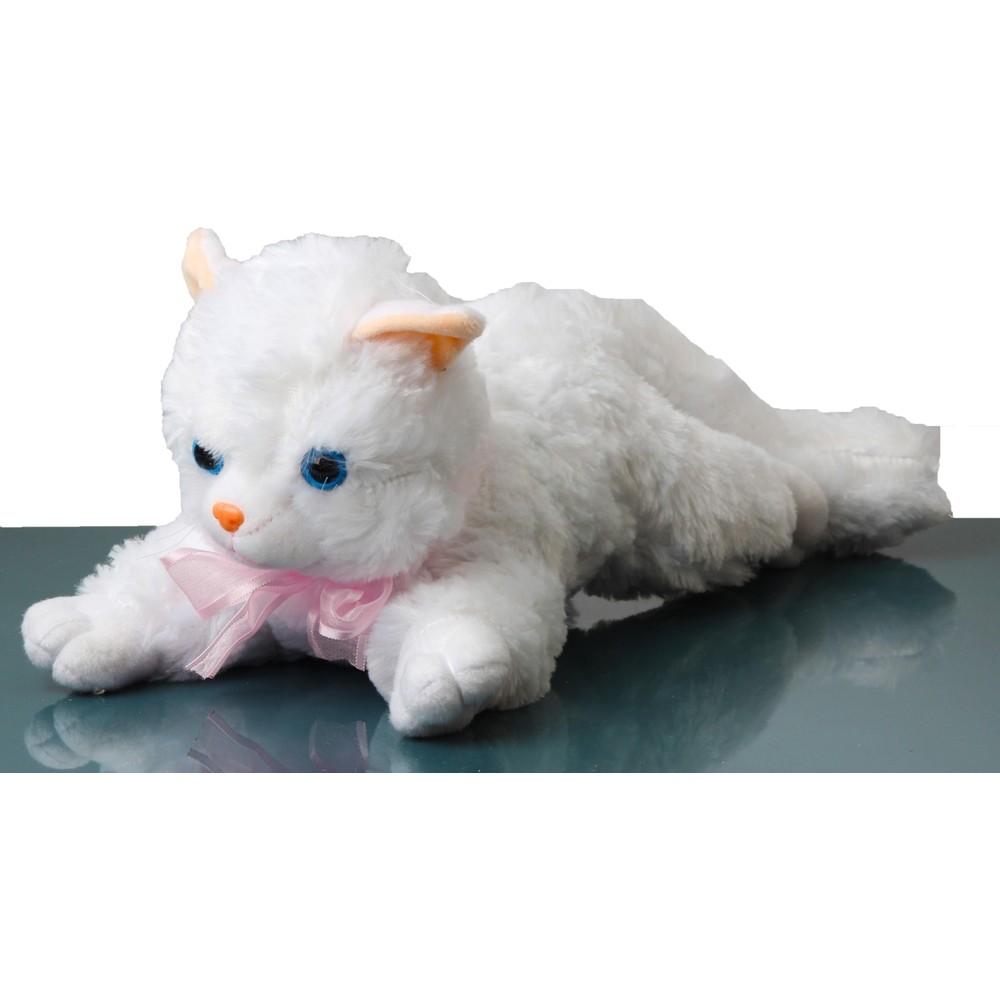 Cheap Imported Fabric Real View Reclining Toy Cat With Sound Glass Eyes ...