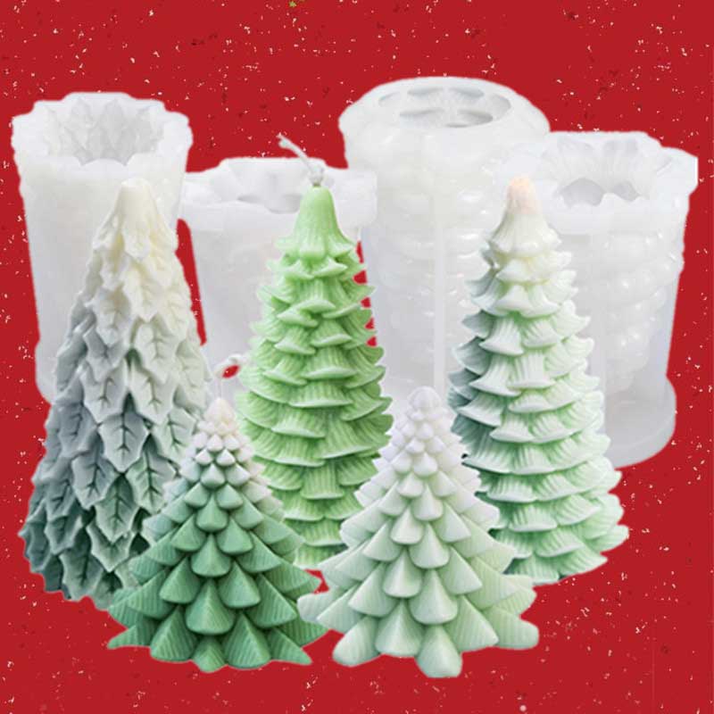 Buy Christmas Tree shaped Candle Mold DIY Crafts Aromatherapy Plaster ...