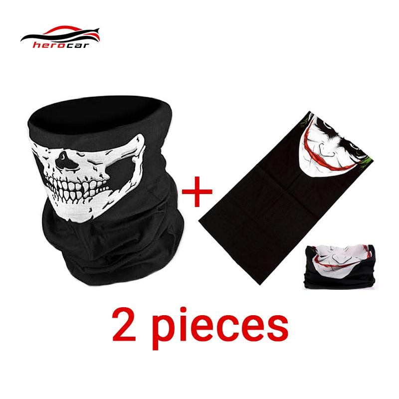 Buy HEROBIKER Motorcycle Mask Balaclava 2 Pieces Skull Ghost Summer ...