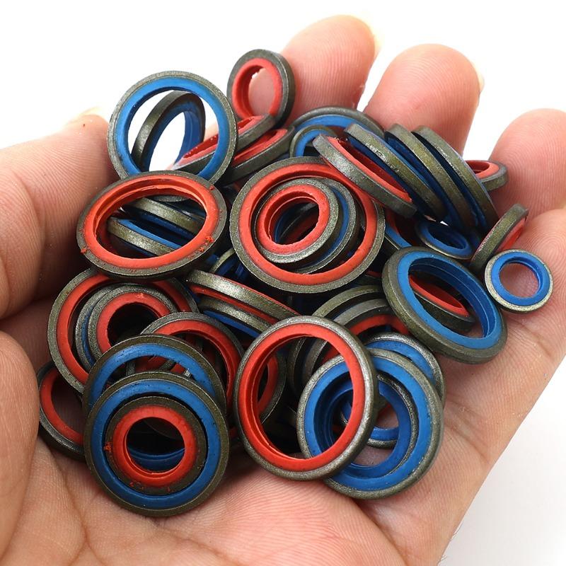 Cheap 100pcs Bonded Washer Metal Rubber Oil Drain Plug Sealing Gasket ...