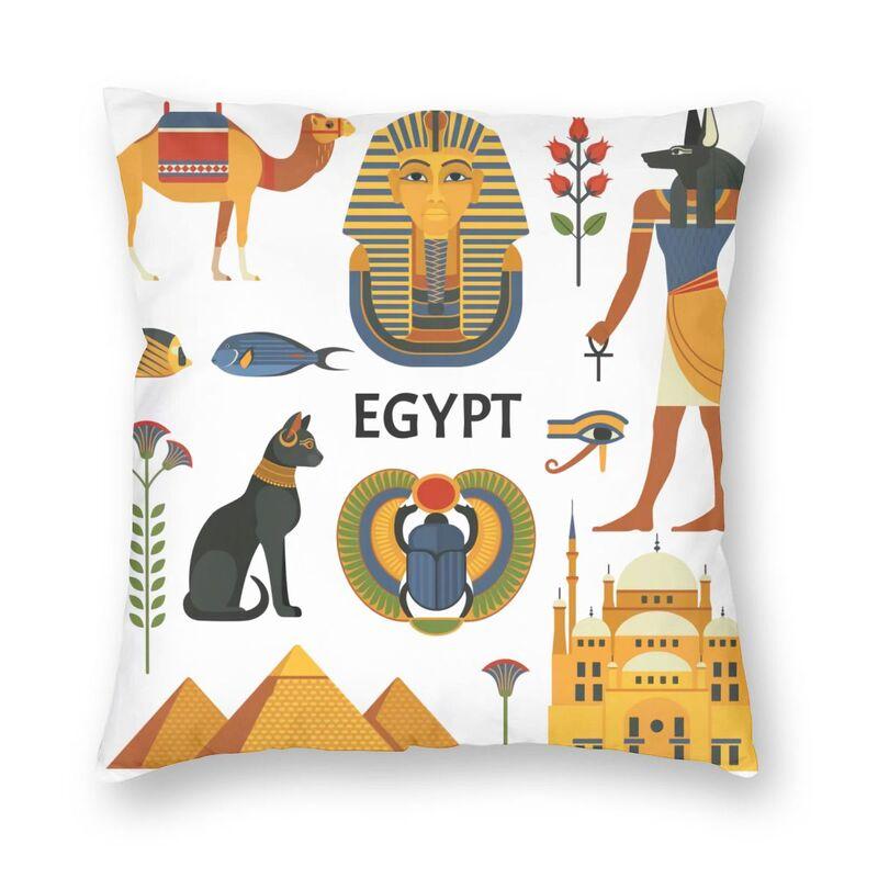 Ancient Egypt Culture Hieroglyphics Pharaoh Sphinx Pyramid Cushion ...