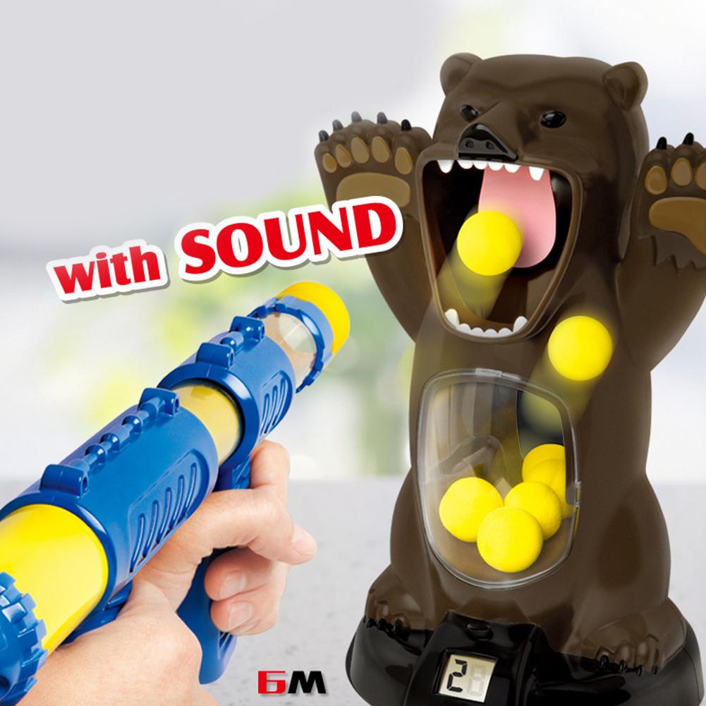 Children Air Shooting Toy Foam Ball Launch Pump Hungry Bear uygun ...
