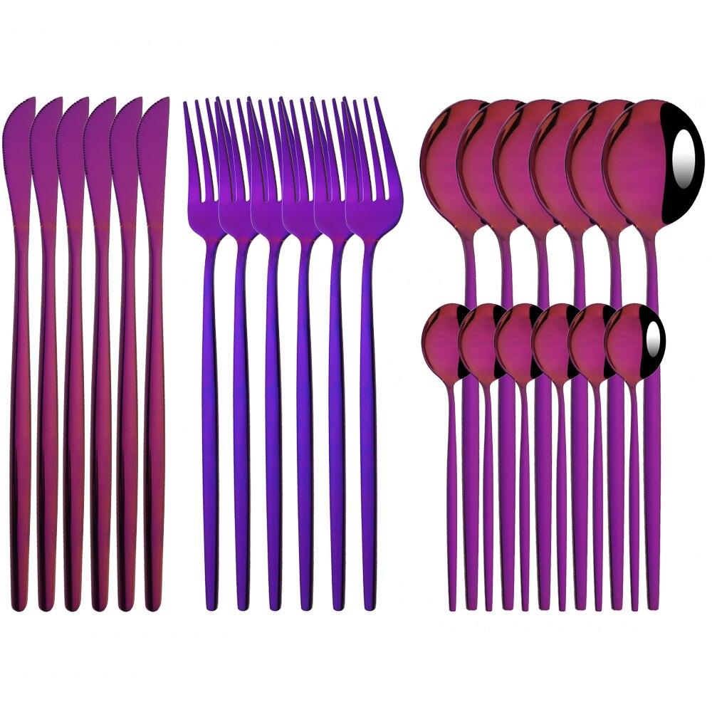 Buy 24pcs Western Style Dinnerware Set Stainless Steel Cutlery Set Fork ...