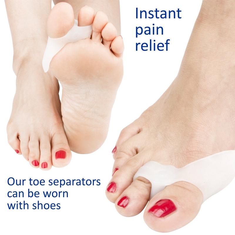 1Pair Silicone Gel Foot Fingers Two Hole Toe Separator Thumb Valgus ...