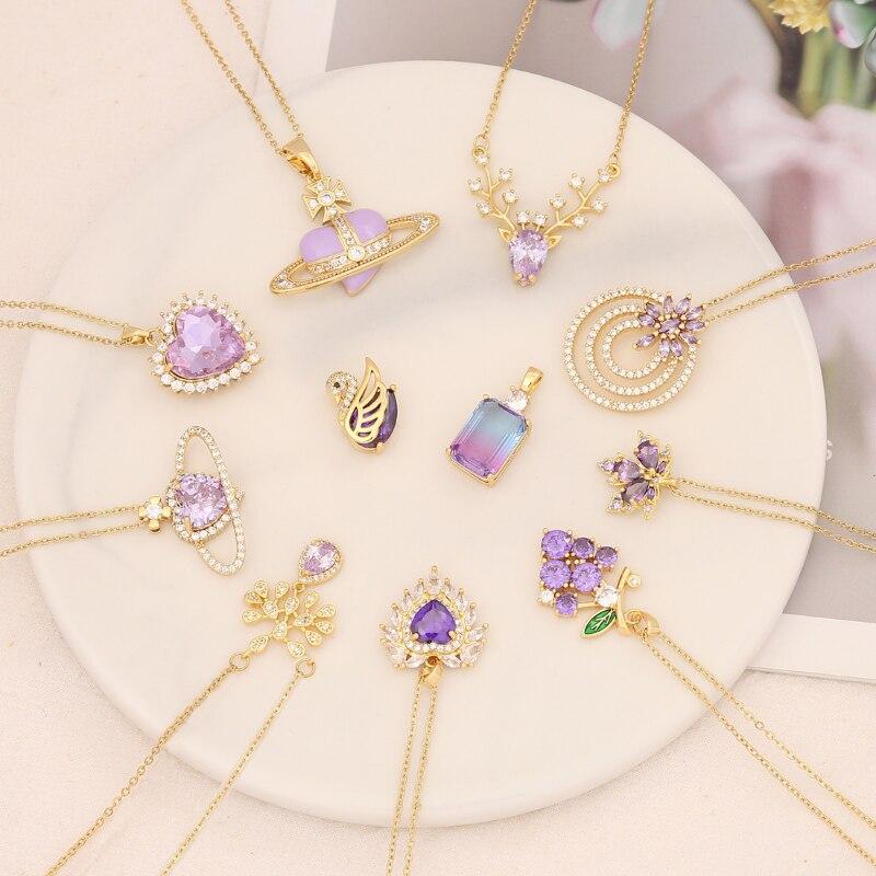 Buy Luxury Encanto Crystal Necklace Vintage Rock Gold Necklaces for ...
