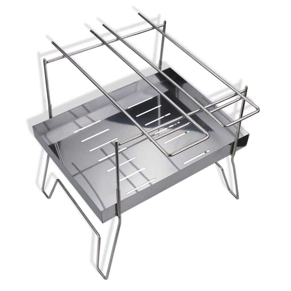 Buy Stainless Steel BBQ Grill Rack Foldable Campfire Vegetable Food ...