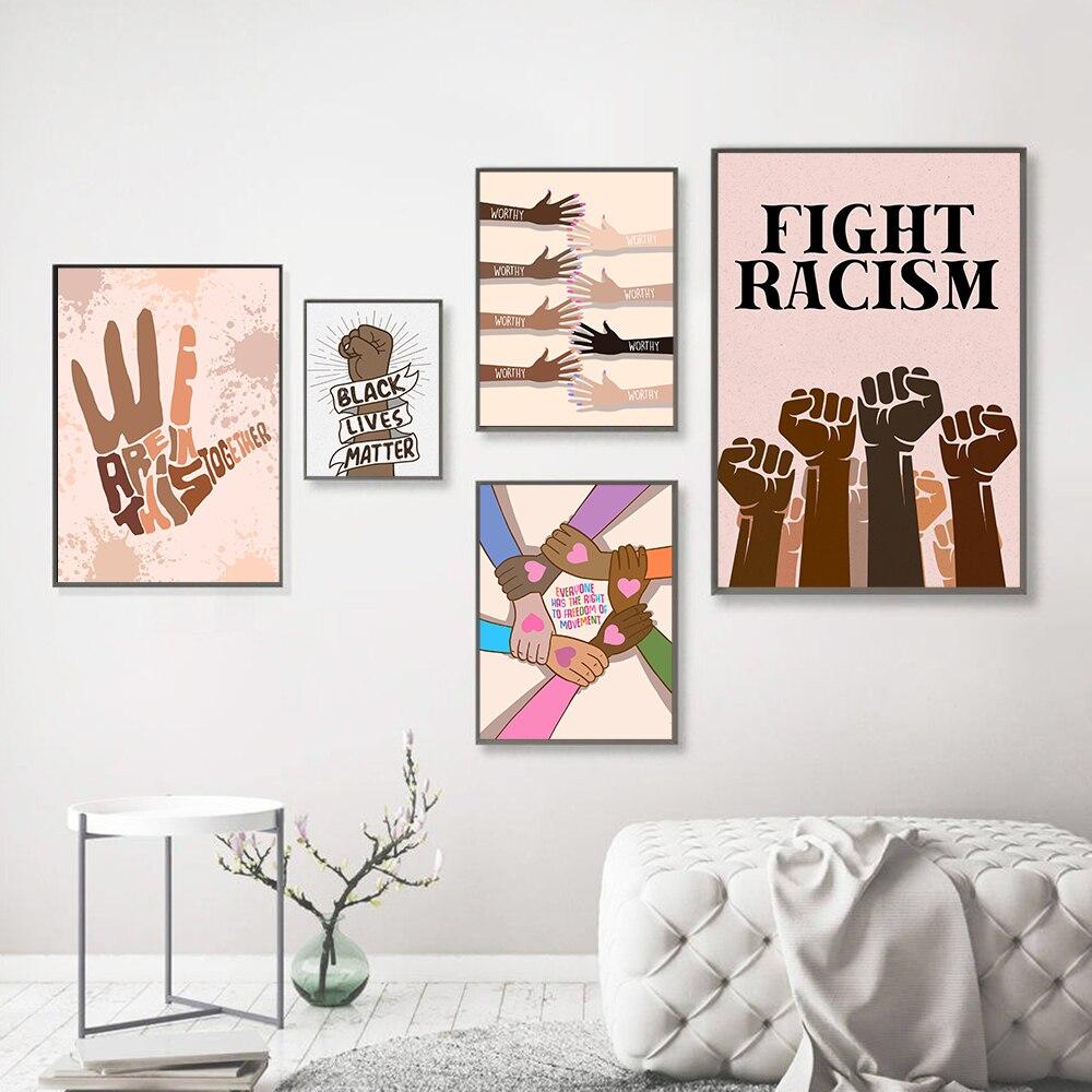 Black Lives Matter Quote Retro Posters Art Vintage All Together Hand ...