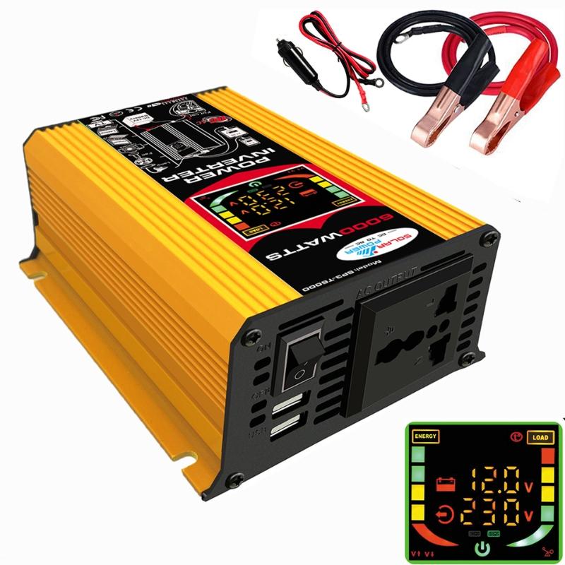 Buy 6000W Car Power Inverter Dual USB Ports LED Screen Display 12V-110V ...