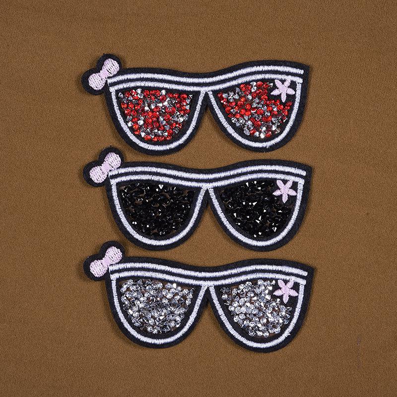 Buy 3pcs Eye Glasses Embroidery Patches Fusible for Clothing Iron on ...