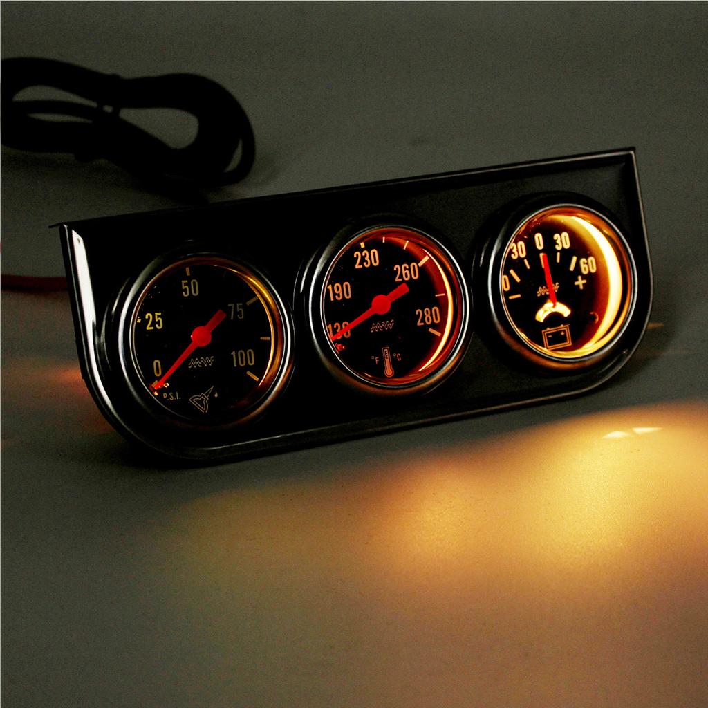 Fuel Pressure Gauge Kit 52mm Triple Gauge Kit - Mechanical Oil Pressure ...