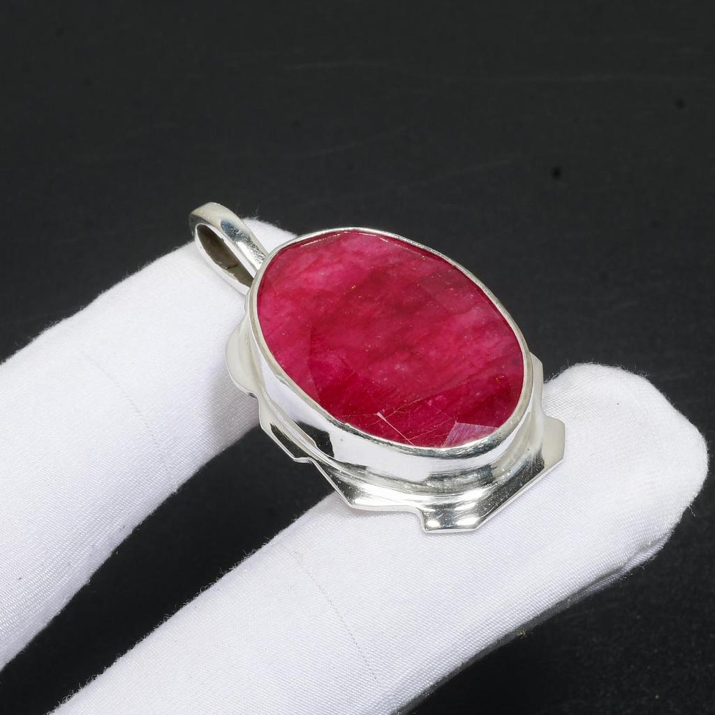 Cheap Ruby Gemstone Handmade 925 Sterling Silver Pendant, Ruby Gemstone ...