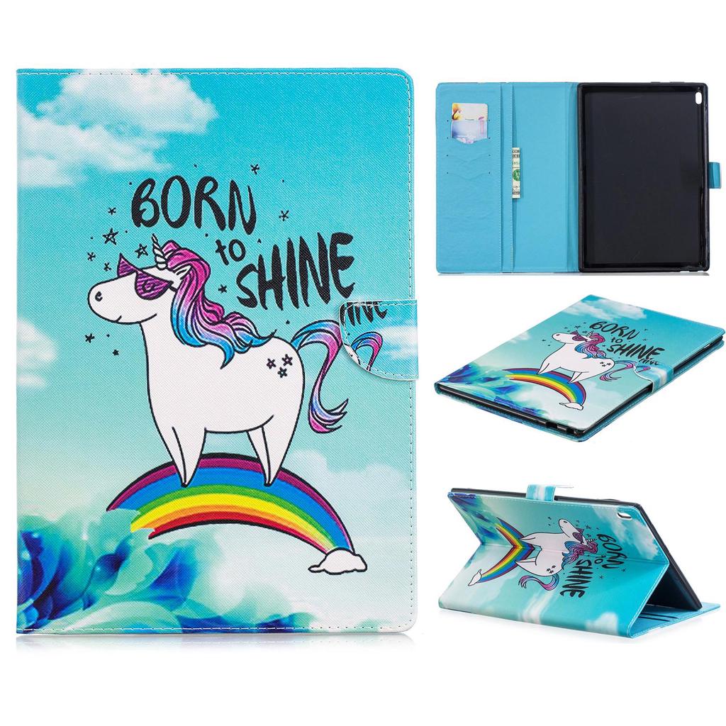 Cartoon Painted Pattern Stand Flip Leather Tablet Case Back Cover for ...