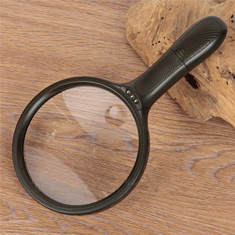 Buy 138mm Handled Extra Large Magnifying Glass with Light 2X Lens 5X ...