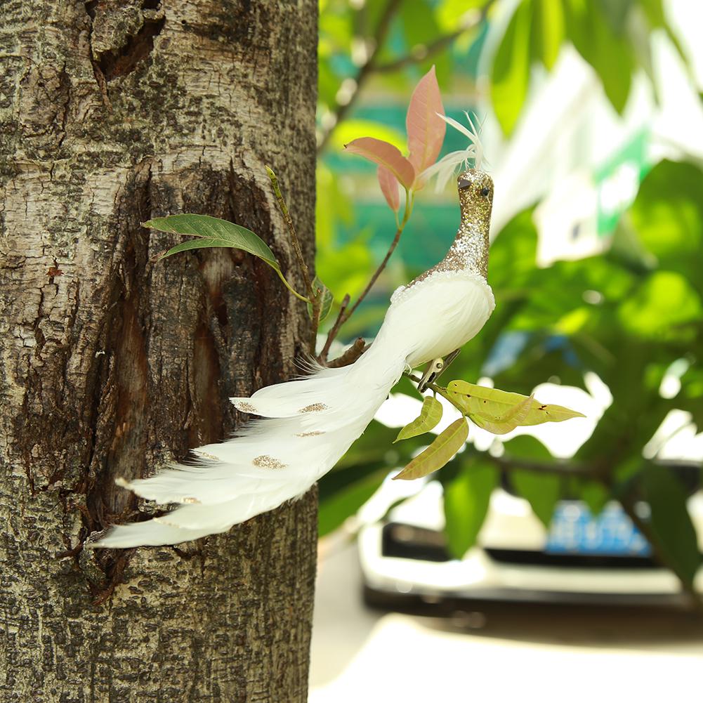 Buy Glitter Simulation Peafowl Model Artificial Feathers Bird Garden ...
