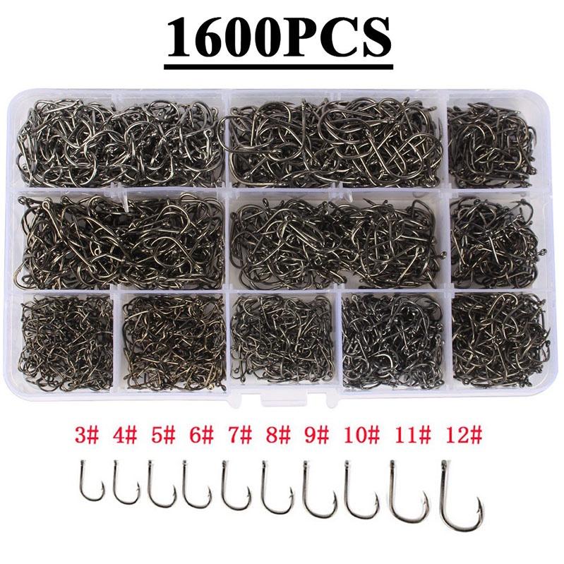 💰Kjøp 1600pcs/box High Carbon Steel ISEAMA Hook With Ring Carp Fish ...