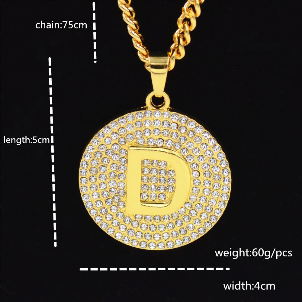 Trendy Twist Chain Alloy Necklaces Hip-hop Style Circular Letter D ...
