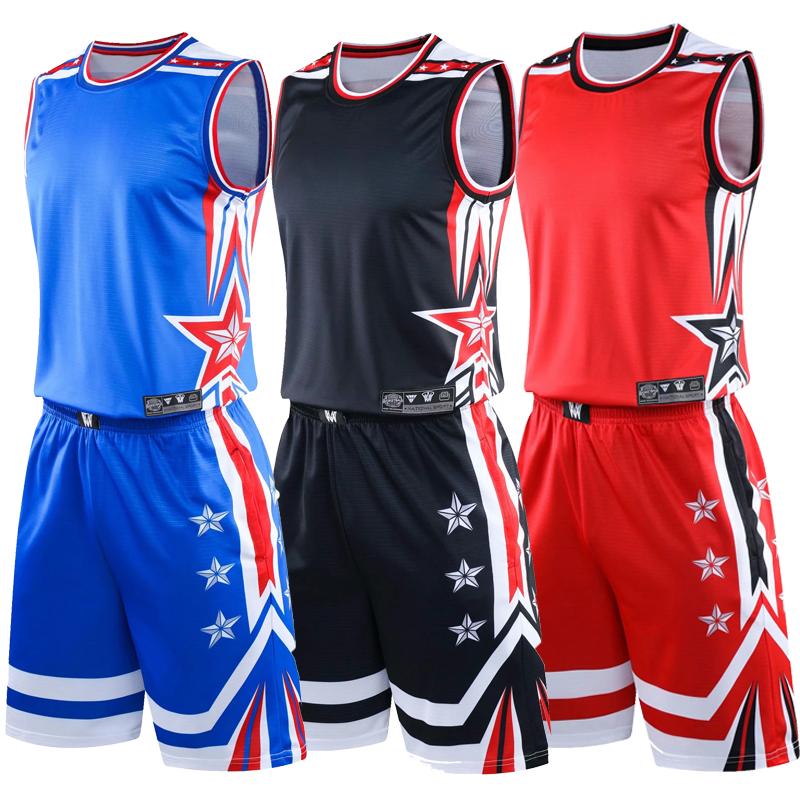 Men Basketball Jersey Set Youth Cheap Basketball Training Shirt Shorts ...