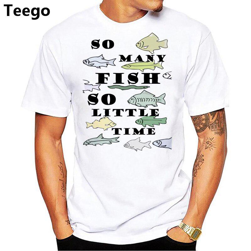 Buy T Shirt So Many Fish Fishinger Men Crewneck Short Sleeve T Shirts ...