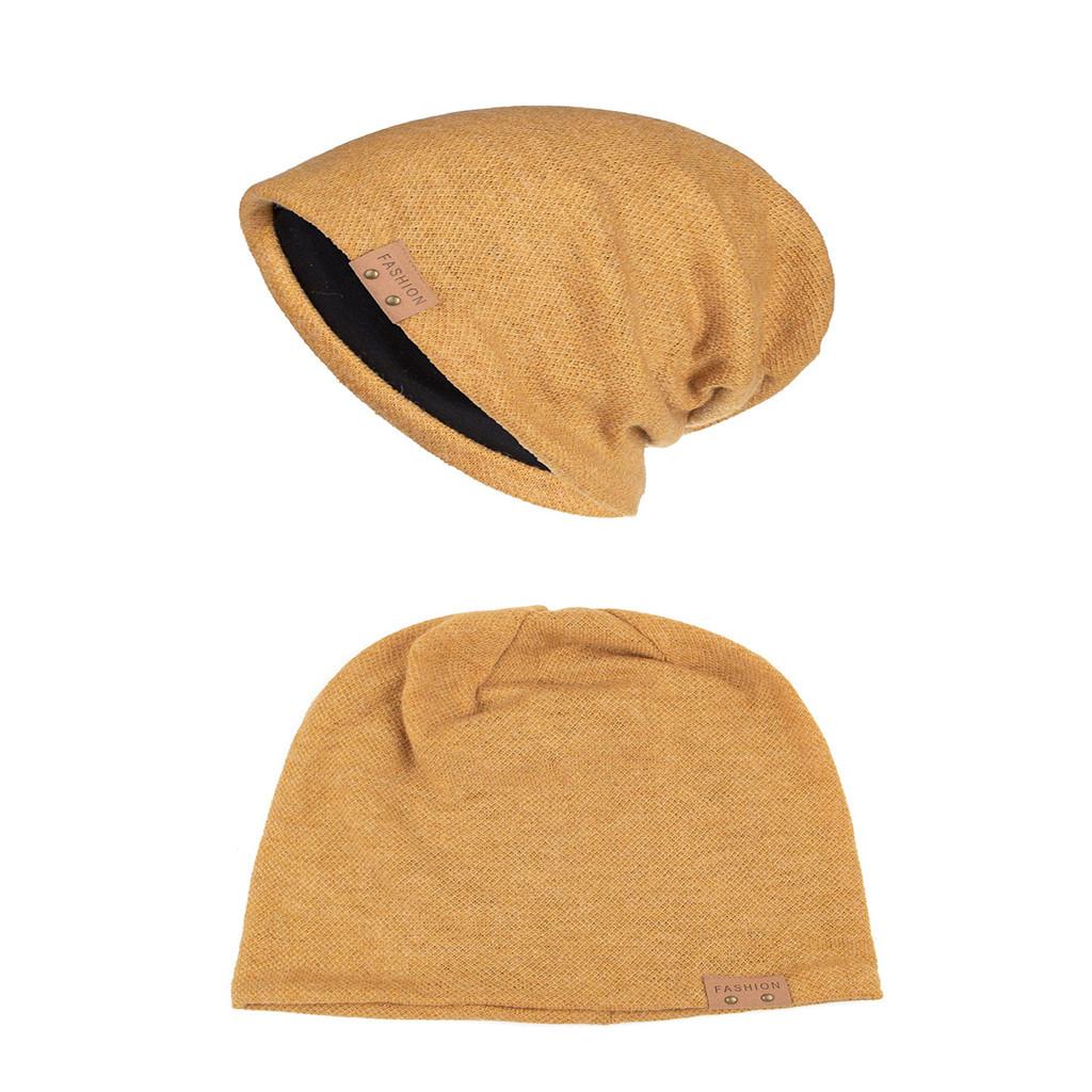 Buy [MF] Men Women Winter Down Headgear Solid Color Pile Cap Casual ...