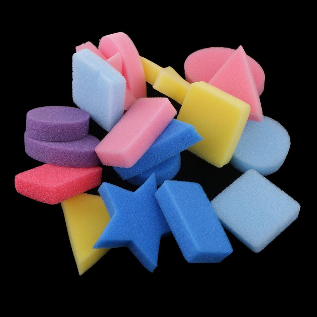 Buy 18 Pieces Multi Shapes Kids Sponge Painting Shapes Stamp Foam ...