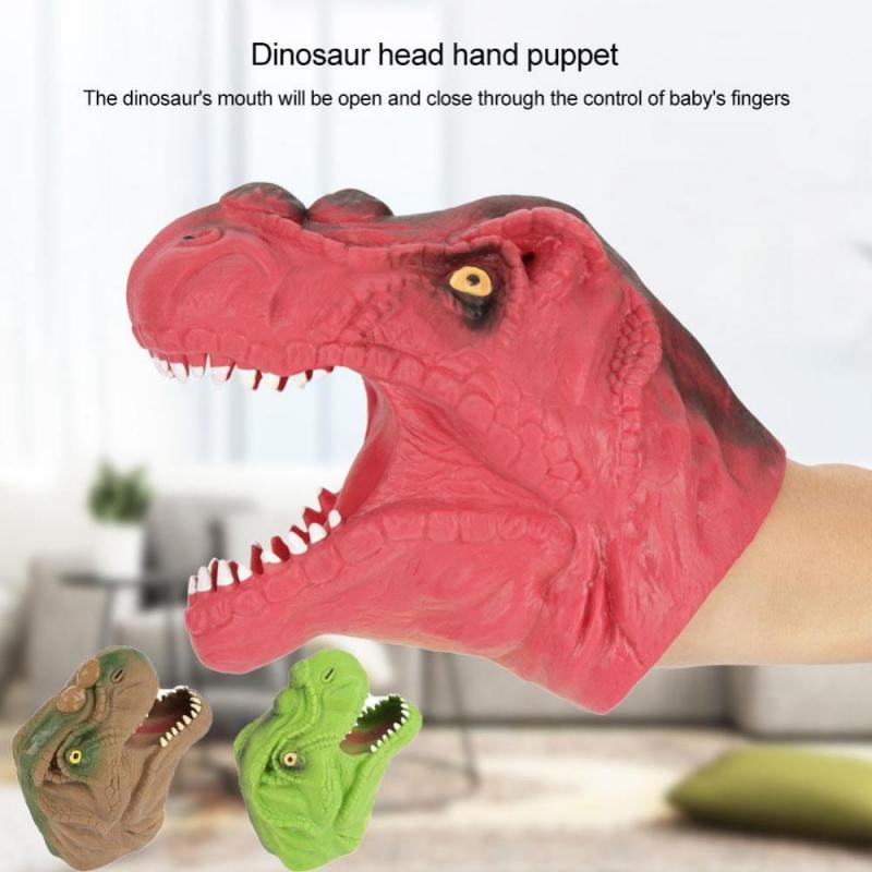 Dinosaur Head Hand Puppet Kids Parents Interactive Stories Role Play ...