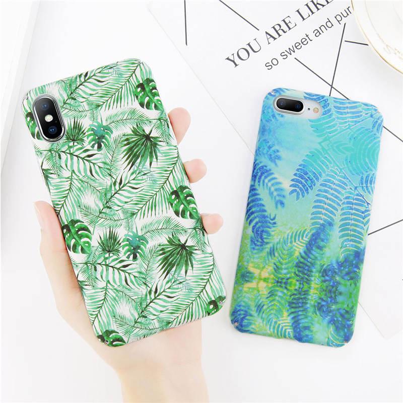 Iphone 6 Case Phone Shell Plant Leaf Cases for Iphone X 7 6 Plus Green ...