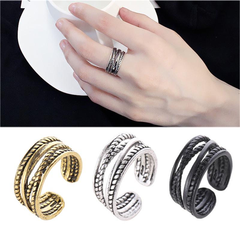 Buy Personality Retro Men's Hemp Ring Student Gift Single Open Fingers ...