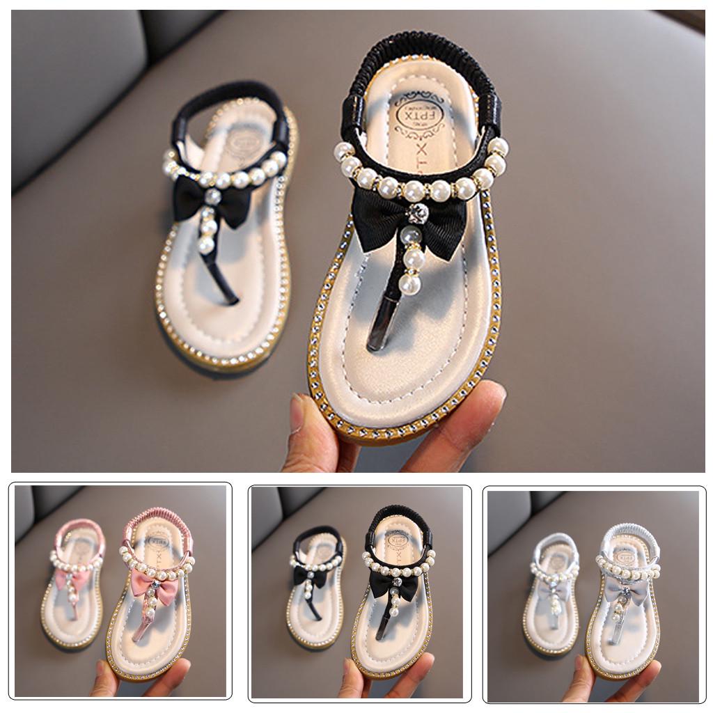 Buy Girls' Sandals Infant Kids Baby Summer Boeknot Pearl Crystal ...