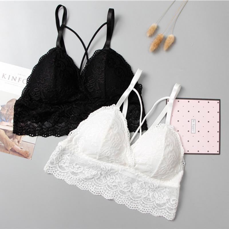 Buy Women Vest Sexy Lace Push Up Crop Tank Top Seamless Bras at ...