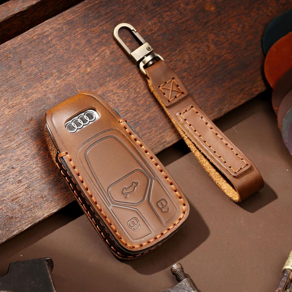 Buy Luxury Car Key Case Cover Genuine Leather Accessories Keychain for ...