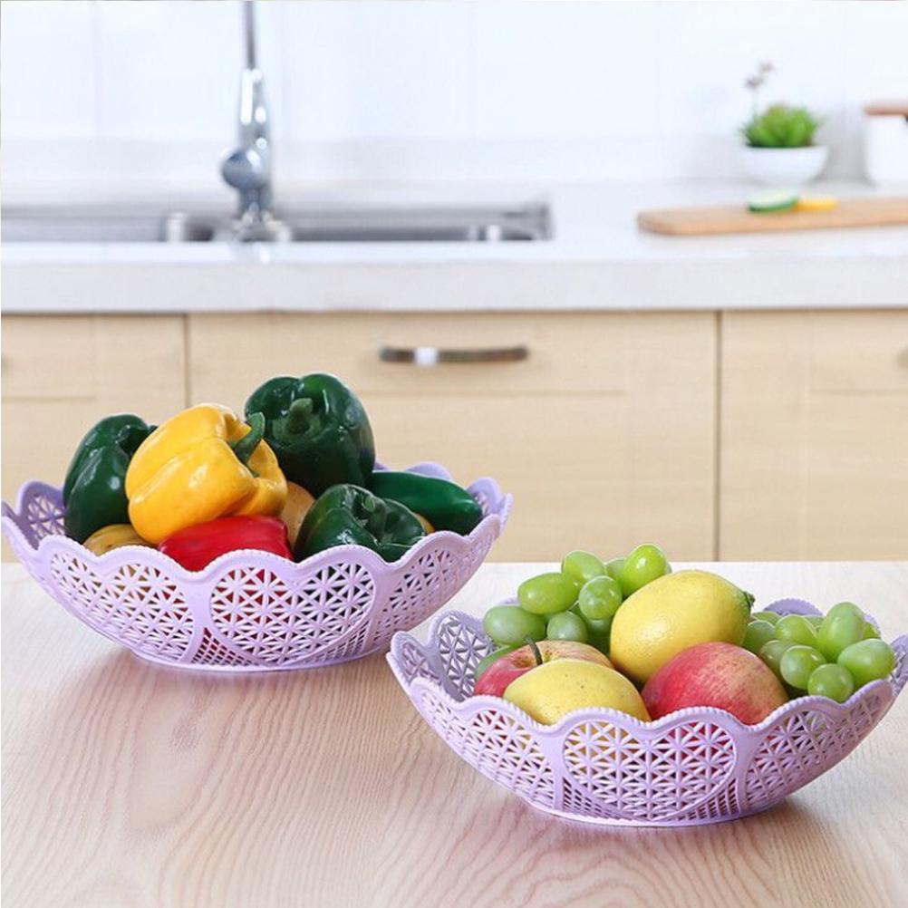 Buy 1Pc Plastic Basket Stylish Practical Hollow Storage Box Vegetable ...