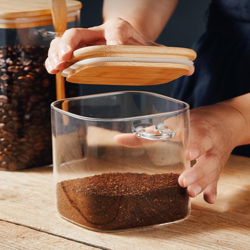 Buy 600ML-1500ML Simple Style Coffee Bean Sealed Storage Tank, High ...