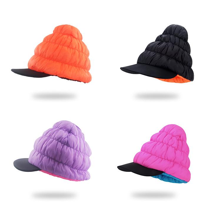 Buy New Women Winter Down Fabric Double-Sided Windproof Skiing Hat ...