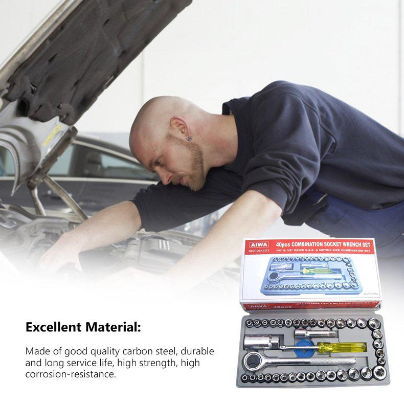 Buy 40-Piece Sleeve Combination Tool Socket Wrench Motorcycle Repair at ...