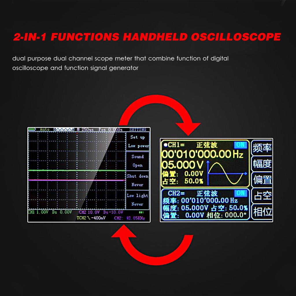 Buy 2-in-1 Oscilloscope & Function Signal Generator Dual Channel ...