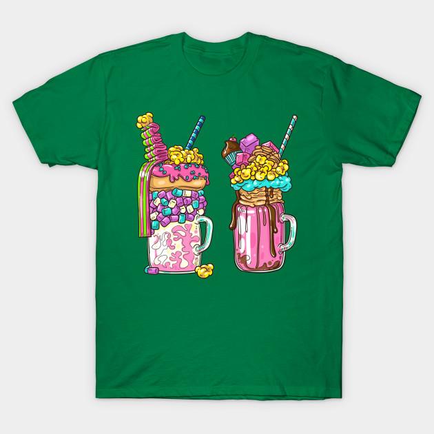 Buy Men Premium Cotton Harajuku T Shirt Milkshake Print Men's Tee ...