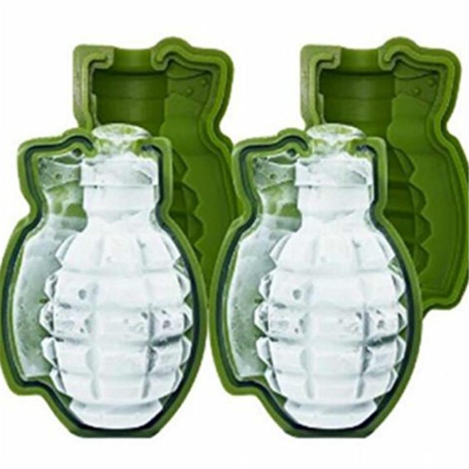 Buy Silicone 3D Grenade Shape Ice Cube Mold Tray Icecream Maker For ...