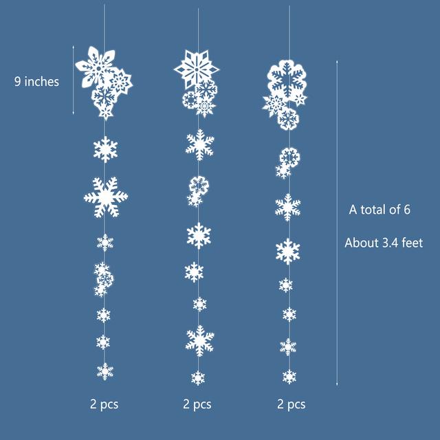 Buy Winter Snow Wonderland Party Decor 3D Artificial Snowflakes Paper ...
