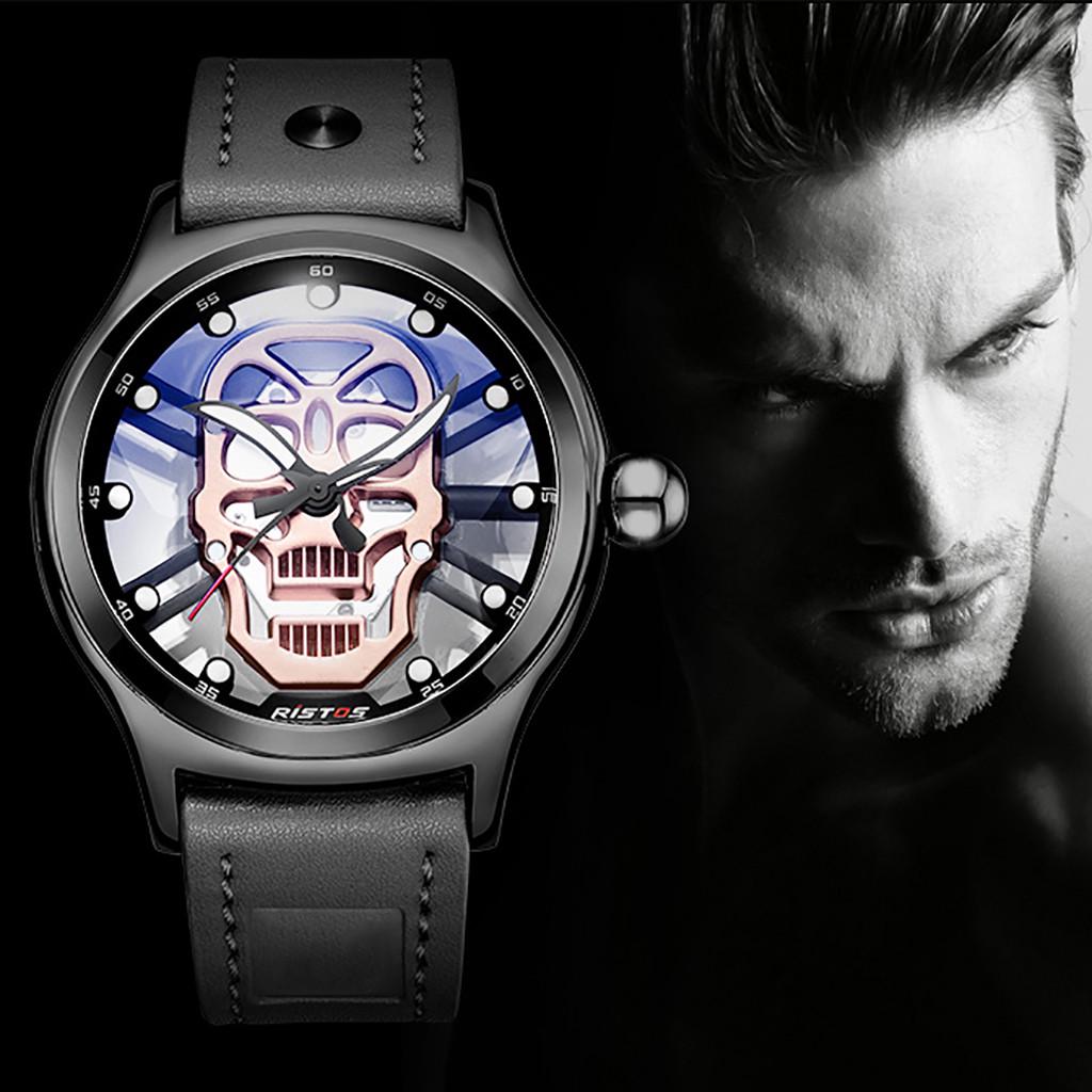 Leather Strap Transparent Chassis Hollow Face Face Luminous Men's ...